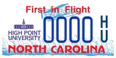 North Carolina Specialty HPU License Plate - High Point University